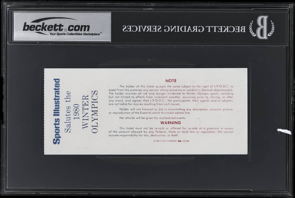 1980 USA Hockey (20) Signed Sweden Game Ticket February 12 BAS Auto 10 ...