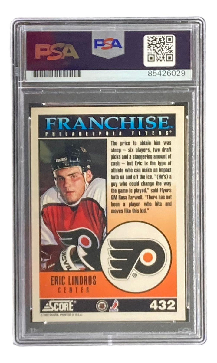 Eric Lindros Signed 1992 Score #432 Flyers Rookie Card PSA 85426029 ...