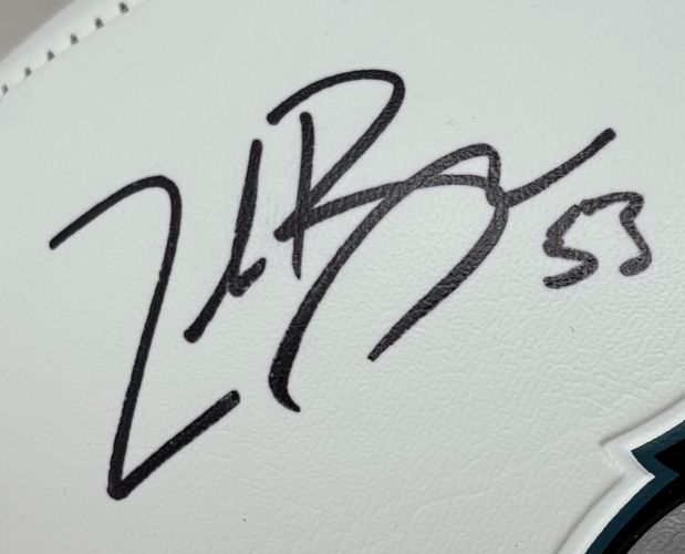 Zack Baun Signed Philadelphia Eagles Logo Football BAS w/ Case - Sports ...