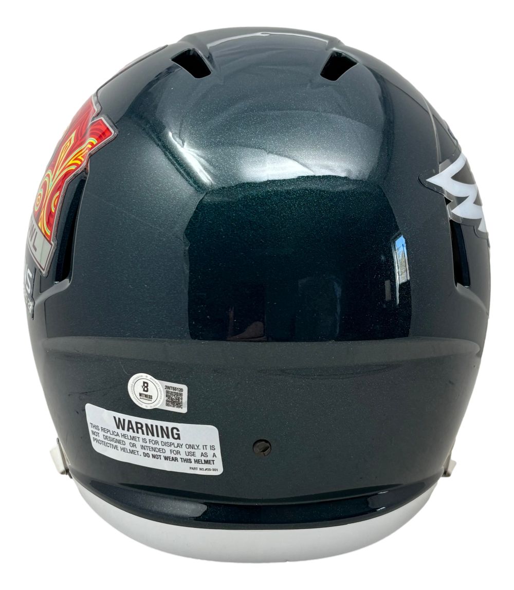 Zack Baun Signed Eagles FS Super Bowl 59 Speed Replica Helmet BAS w ...