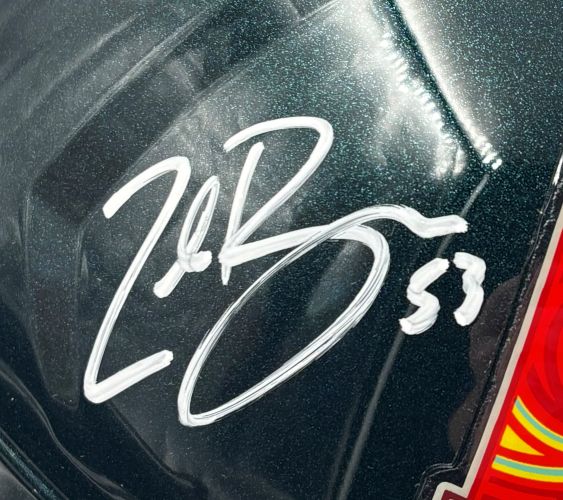 Zack Baun Signed Eagles FS Super Bowl 59 Speed Replica Helmet BAS w ...