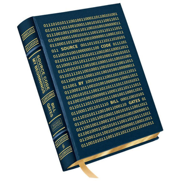 Bill Gates Signed Source Code My Beginnings 22kt Gold Leather Bound Bo ...