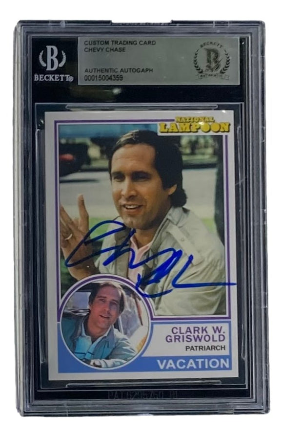 Chevy Chase Signed Slabbed Vacation Clark Griswold Trading Card BAS ...