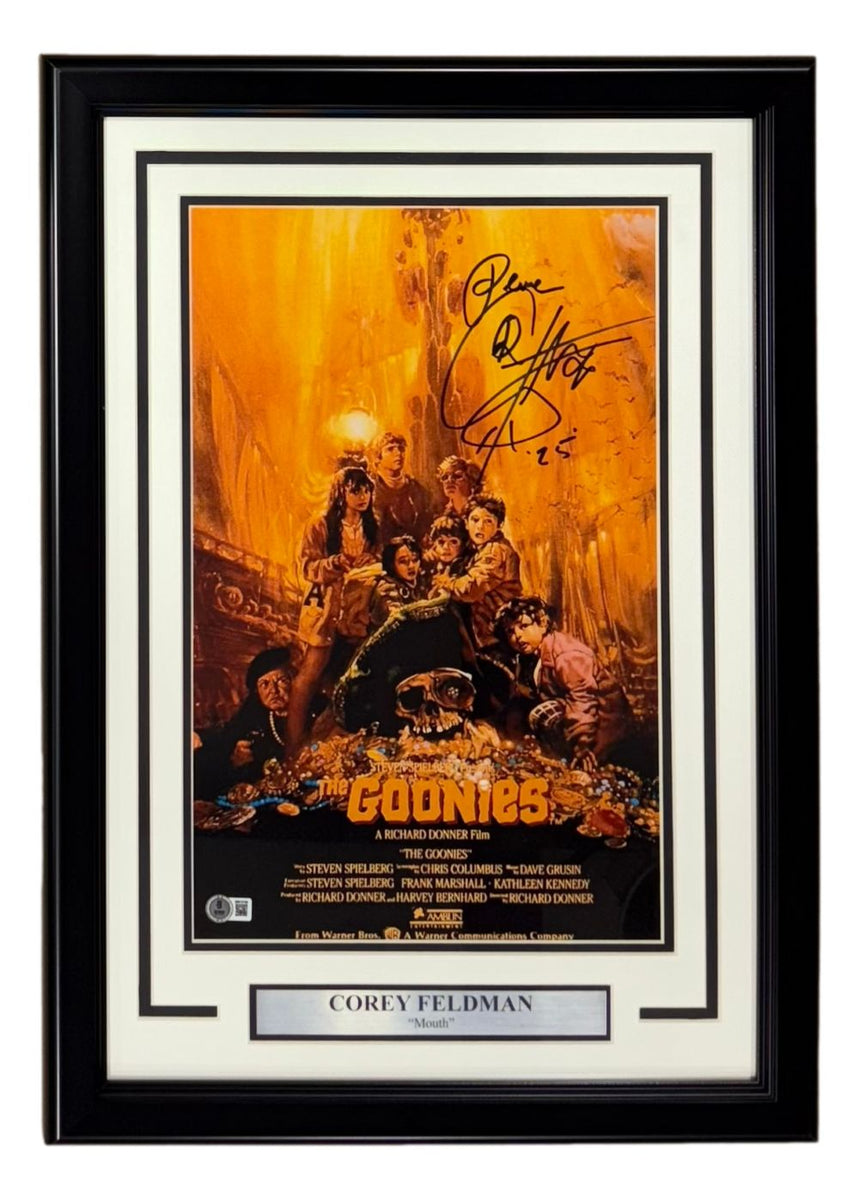Corey Feldman Signed Framed 11x17 The Goonies Photo Peace Inscribed BA ...