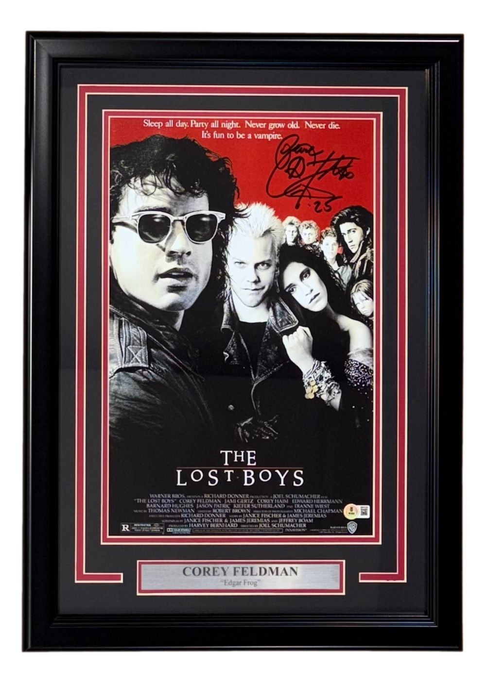 Corey Feldman Signed Framed 11x17 The Lost Boys Photo Peace Inscribed ...