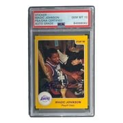 Magic Johnson Signed LA Lakers 1986 Star #4 Trading Card PSA/DNA Gem MT ...