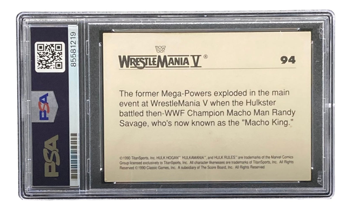 Hulk Hogan Signed 1990 Classic WWF Wrestlemania #94 Trading Card PSA ...