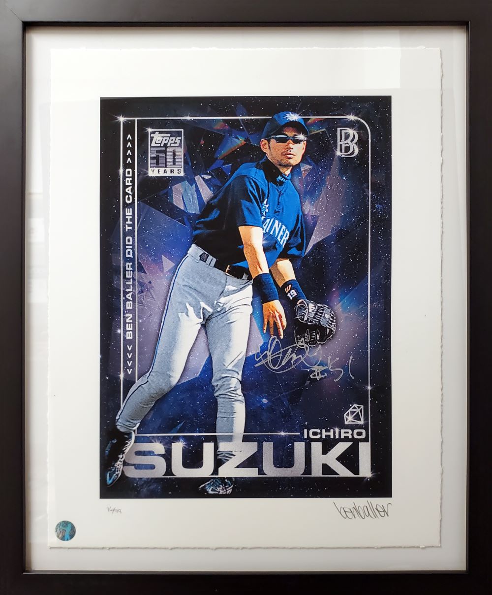 Ichiro Suzuki Signed Framed 2020 Topps Projects Fine Art Print Suzuki ...