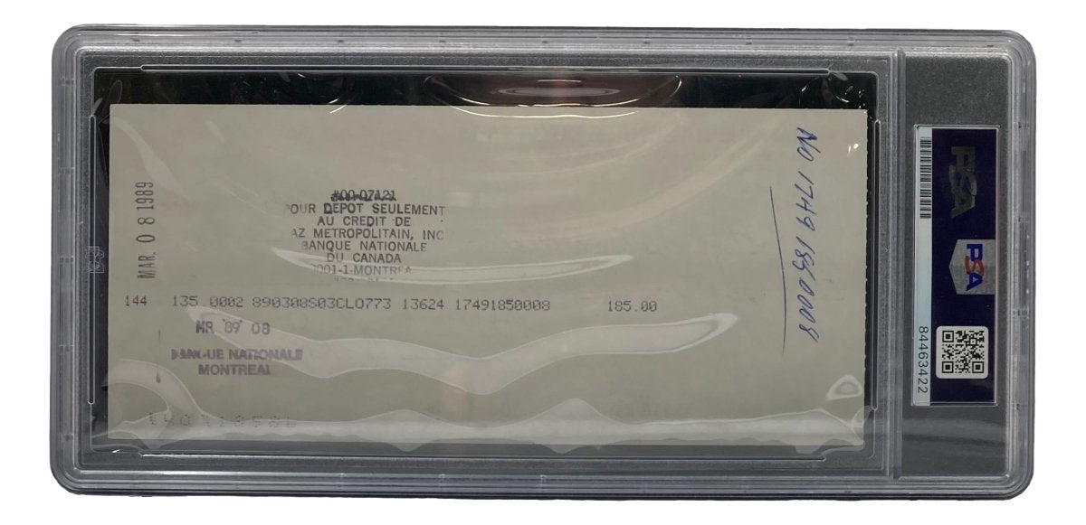 Maurice Richard Signed Montreal Canadiens Personal Bank Check #65 PSA ...