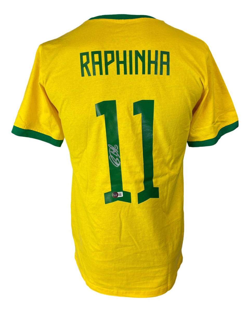 Raphina Brazil Signed Yellow Soccer Jersey BAS - Sports Integrity