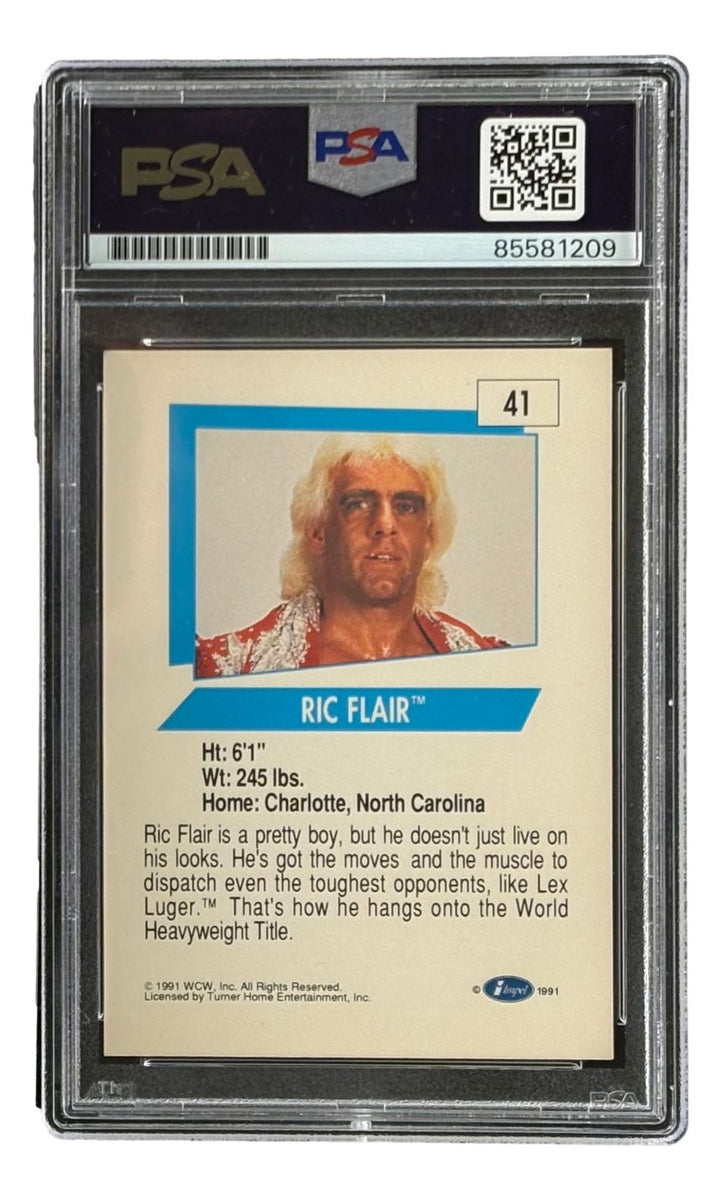 Ric Flair Signed 1991 WCW #41 Wrestling Trading Card 16x Inscribed PSA ...