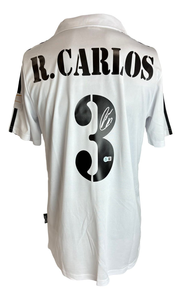 Roberto Carlos Signed Real Madrid Adidas Soccer Jersey BAS – Sports ...