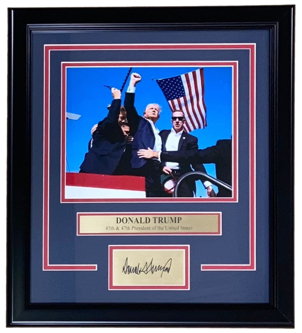 President Donald Trump Framed 8x10 July 13 Photo w/ Laser Engraved ...