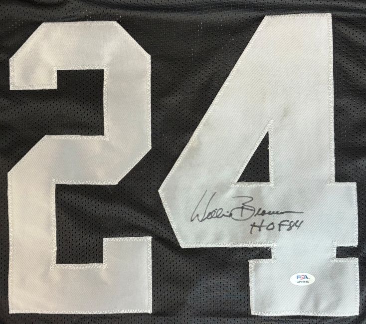 Willie Brown Oakland Signed Black Football Jersey HOF 84 PSA/DNA ...